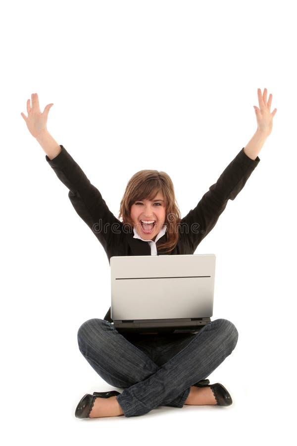 Young Woman Using Laptop stock photo. Image of copy, diverse - 12093764