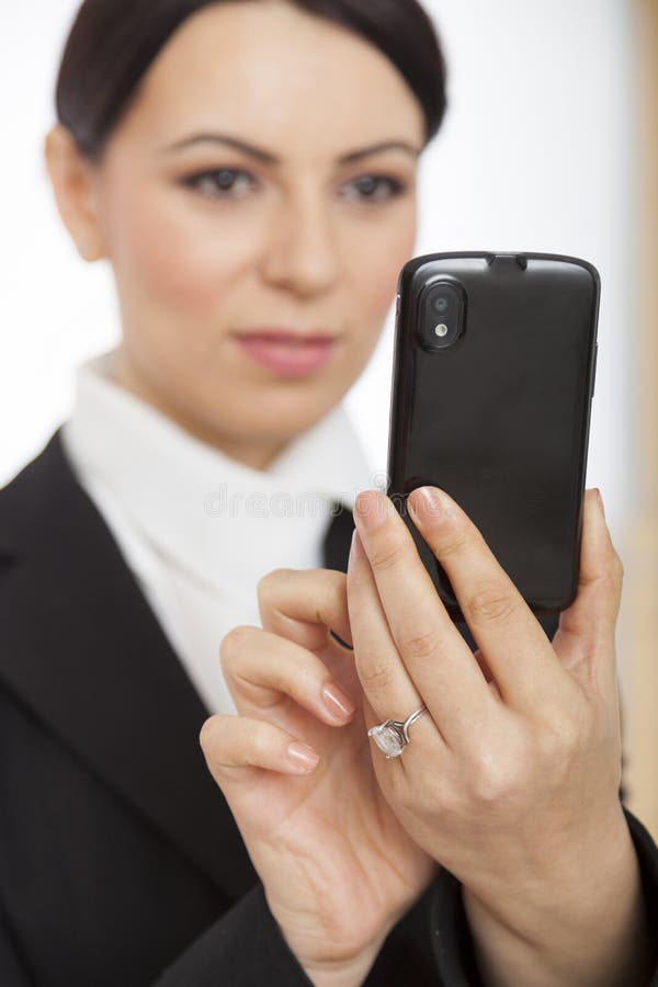 Businesswoman Using Mobile Phone Stock Photo - Image of photne ...