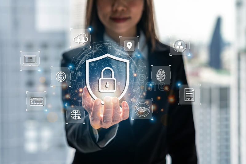 Businesswoman Using Smart Devices with Global Network Connection and ...