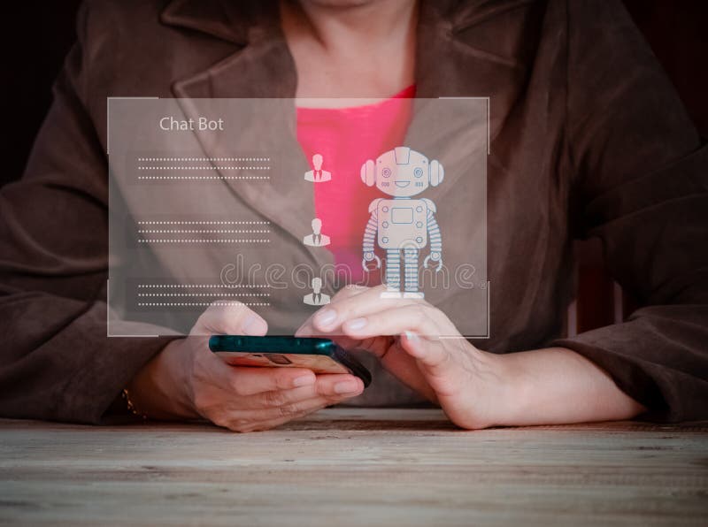 Businesswoman Using Technology Smart Robot Ai, Futuristic Technology ...