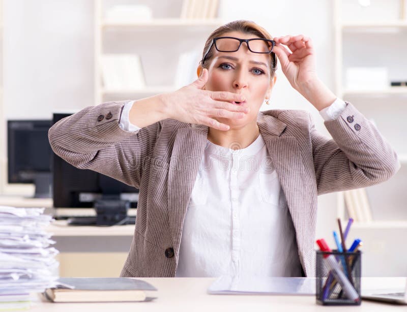 Businesswoman Very Busy with Ongoing Paperwork Stock Photo - Image of ...
