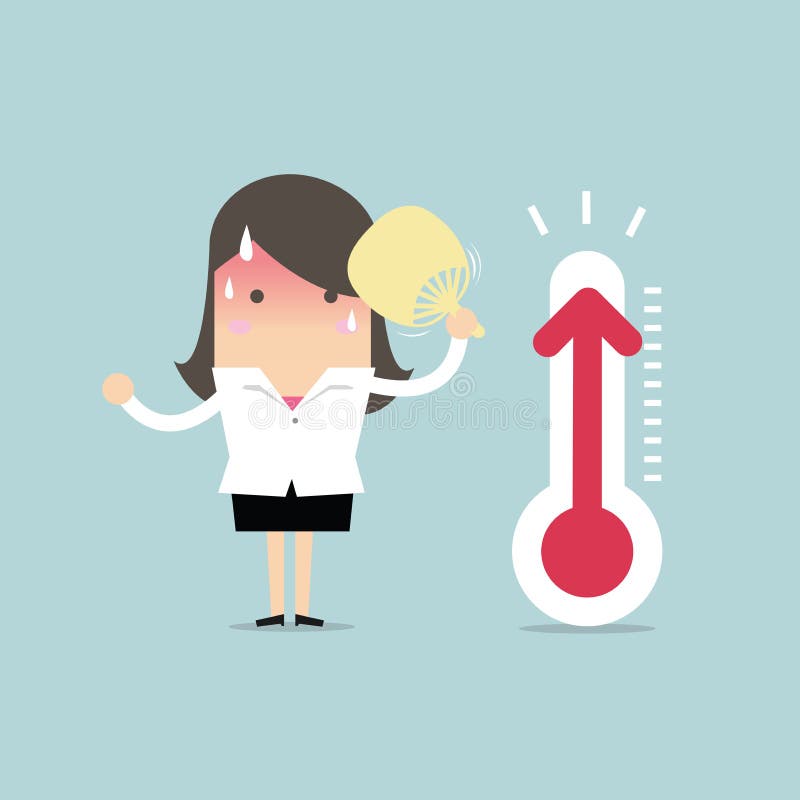 Businesswoman Very Hot because Increased Temperature Stock Vector ...
