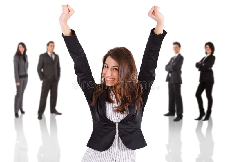 Businesswoman victory pose stock photo. Image of adult - 18664480