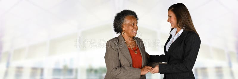 Businesswoman at Work with Senior Client Stock Image - Image of ...