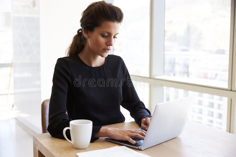 Two Businesswomen Using Laptop in Boardroom Meeting Stock Image - Image ...