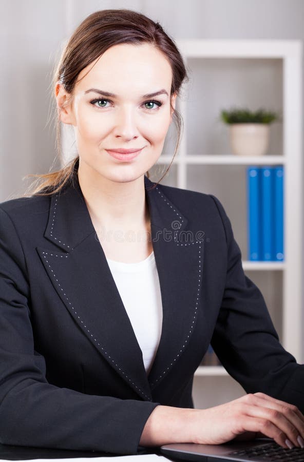 Businesswoman Working on Her Computer Stock Photo - Image of boss ...