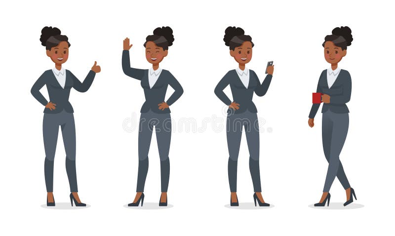 Businesswoman Working in Office Character Vector Design No.9 Stock ...