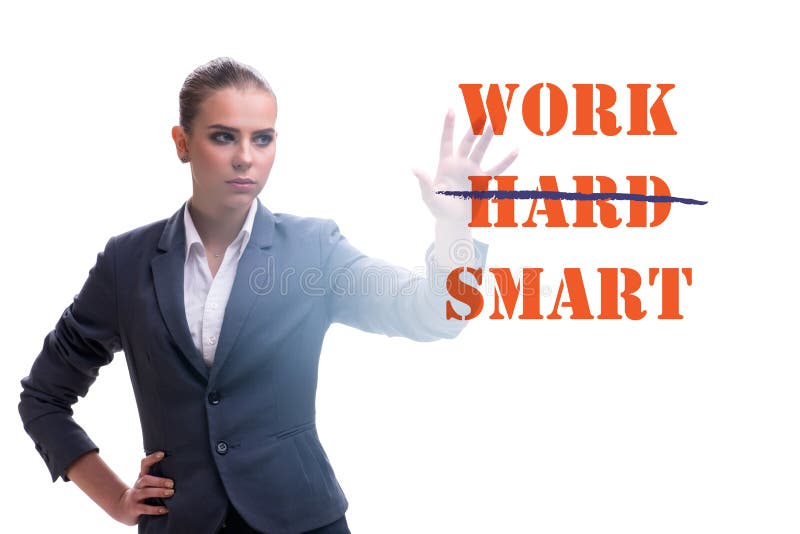 Businesswoman in Working Smart Not Hard Concept Stock Image - Image of ...