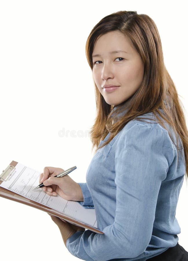 Businesswoman writing note stock image. Image of look - 26607225