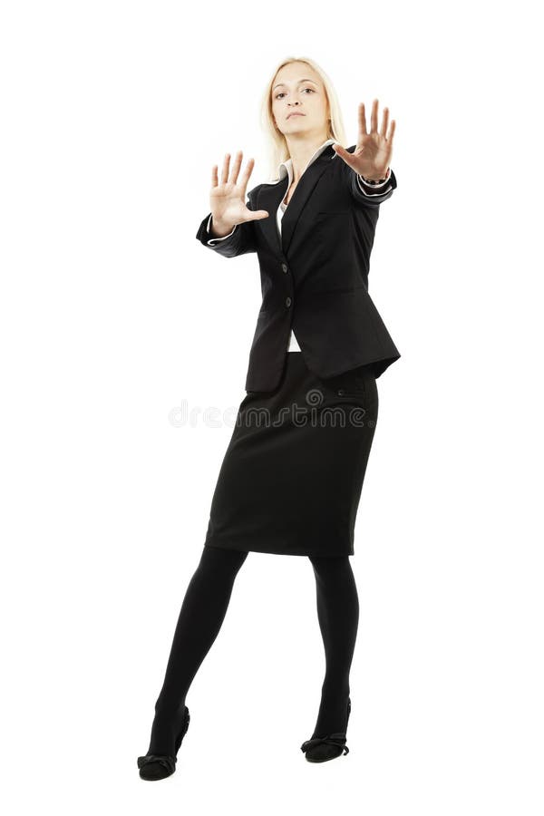 Man in White Shirt Doing Fighting Stance Stock Image - Image of ...