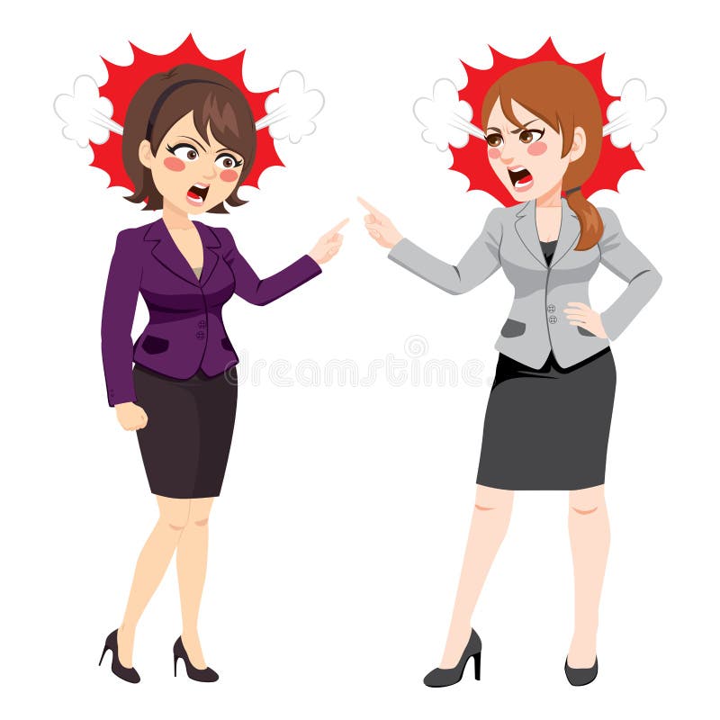 Cartoon two people arguing stock illustration. Illustration of comic ...