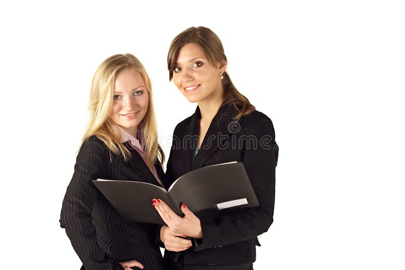 Businesswomen Checking a File Stock Image - Image of corporate ...