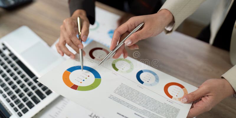 Collaborative Data Analysis. Professionals Discussing Financial ...