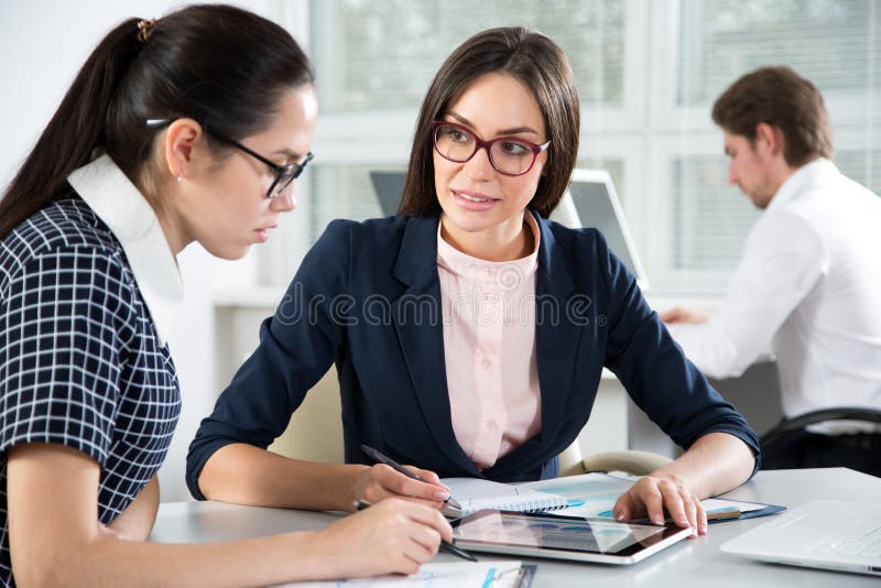 Businesswomen Discuss a New Project Stock Image - Image of leadership ...