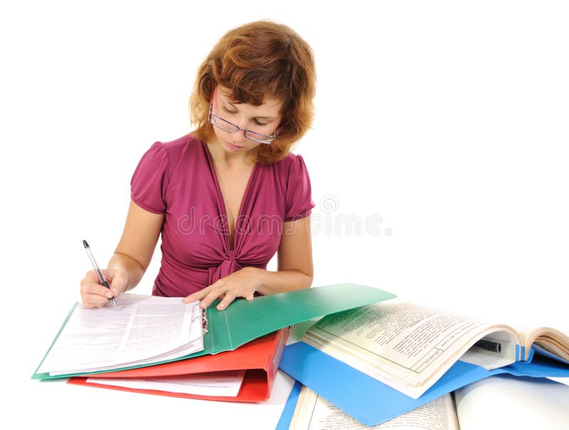 Businesswomen, Read Documents. Stock Photo - Image of women, isolated ...