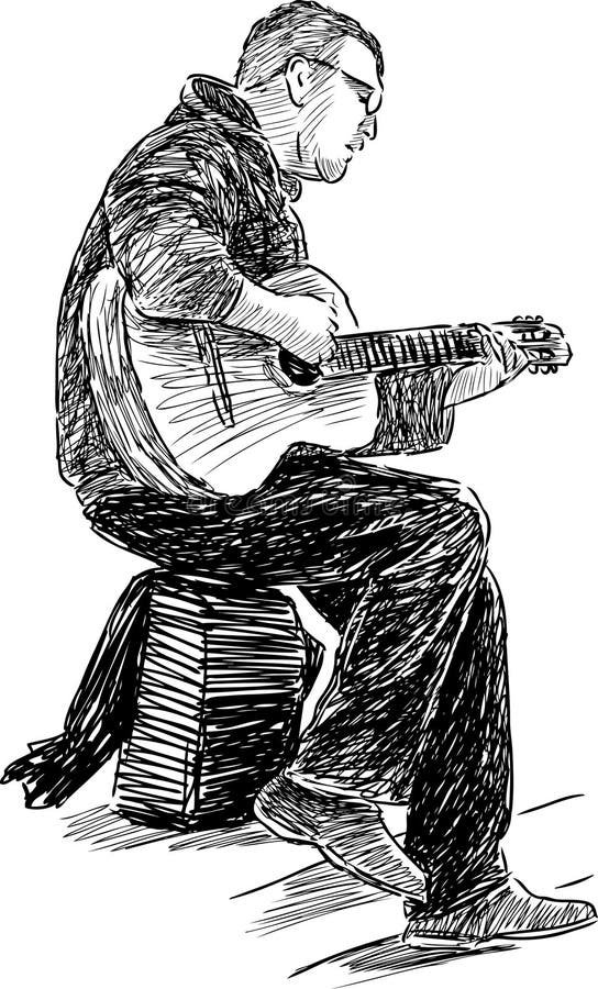 Busker stock vector. Illustration of male, busker, artist - 32229300