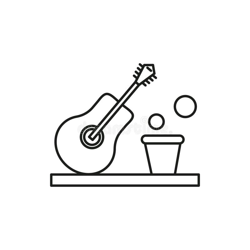 Busking Icon Flat Line Symbol Set Stock Illustration - Illustration of street, artist: 340397652