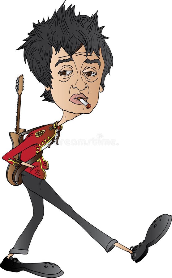 Busking man walking stock illustration. Illustration of instrument ...