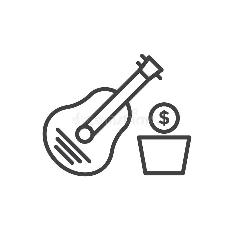 Busking Vector Icon Set in Black Filled and Outlined Style Stock Vector - Illustration of people ...