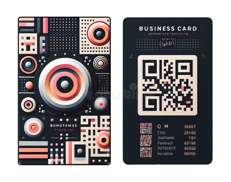 Business Card with Qr Codes Design Stock Vector - Illustration of ...