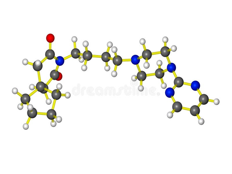 Buspirone Molecule. it is Anxiolytic Drug for Treatment of Anxiety ...