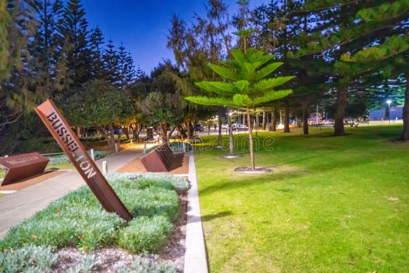 Busselton Trees Along the Coastline at Sunset, Western Australia Stock ...
