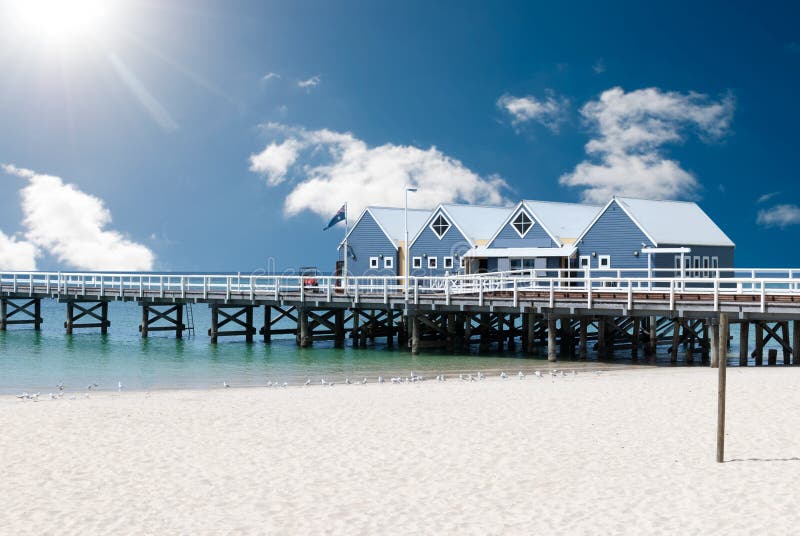 Panorama Van Busselton-Pier West-Australië Stock Afbeelding - Image of ...