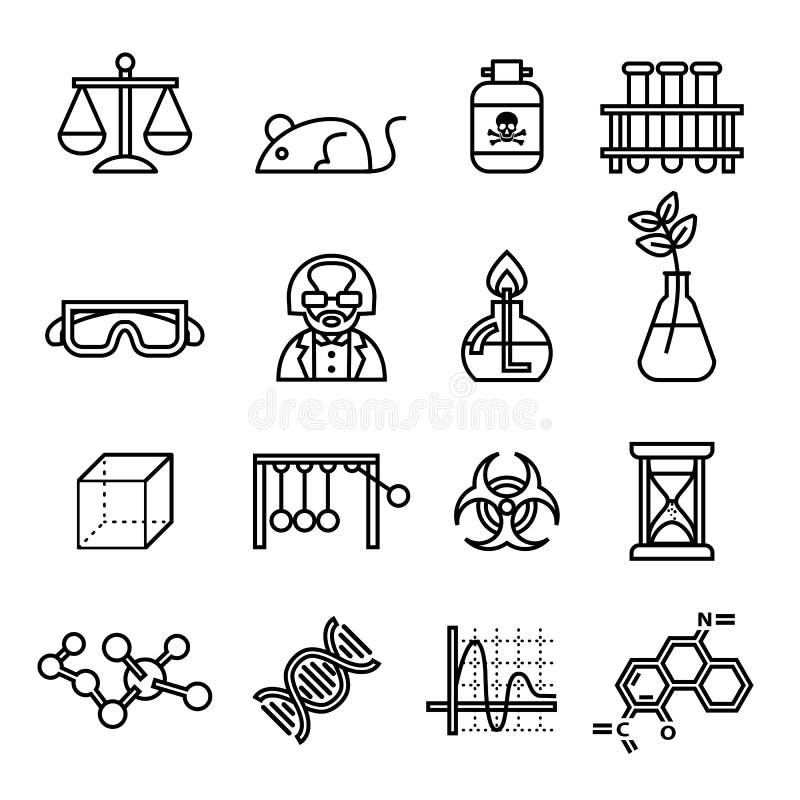 Science, Lab and Research Icon Set. Laboratory Equipment Set Stock ...