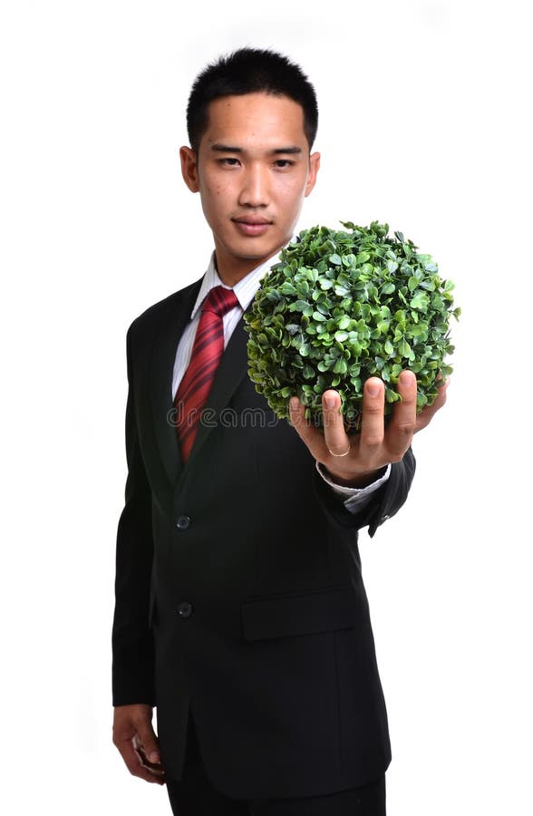 Bussiness Man with Future Eco - Green Energy Concept Stock Photo ...