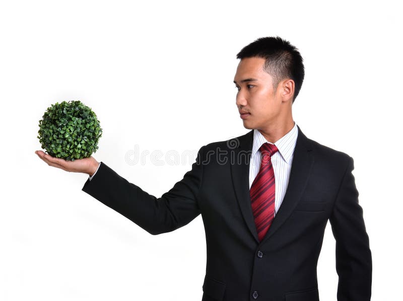Bussiness Man with Future Eco - Green Energy Concept Stock Image ...