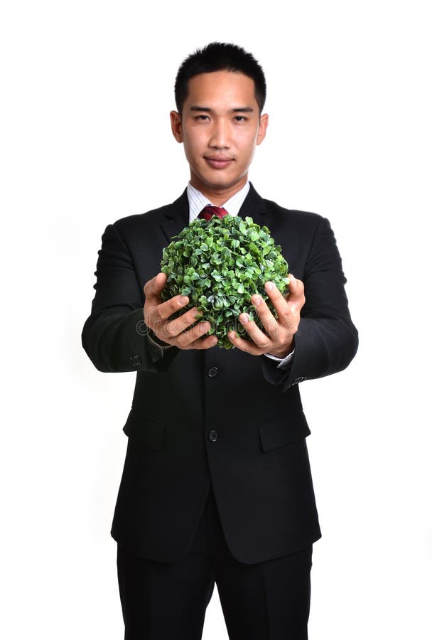 Bussiness Man with Future Eco - Green Energy Concept Stock Photo ...