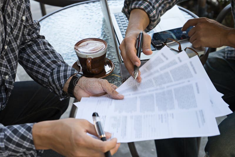 Bussiness Man Hand Paper Work Stock Photo - Image of people, indoors ...
