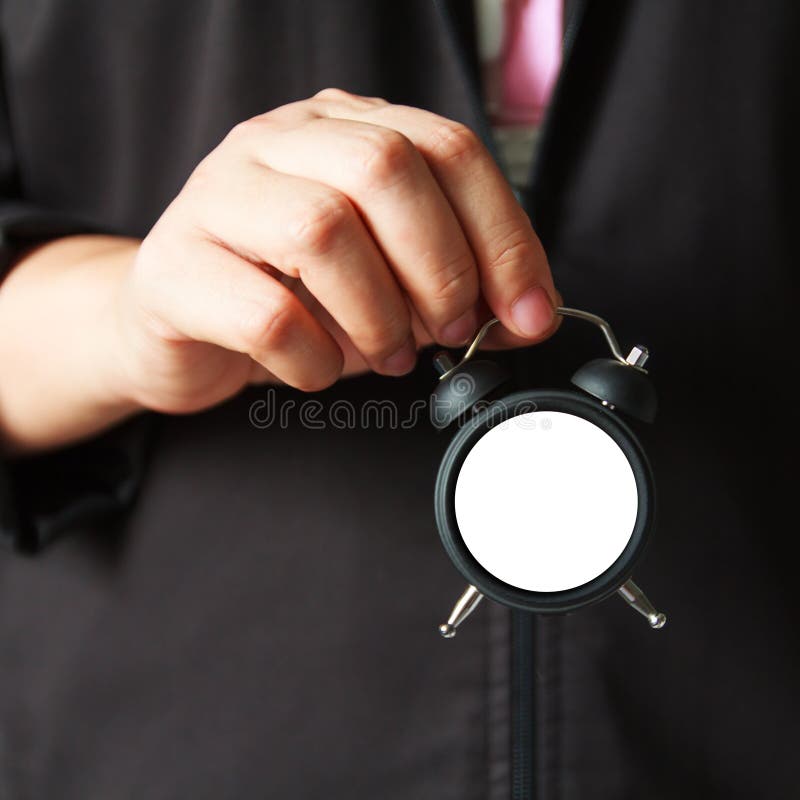 Bussiness Woman Give a Small Empty Clock on Hand Stock Image - Image of ...
