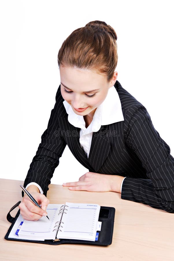 Bussinesswoman writting stock photo. Image of women, active - 7221400