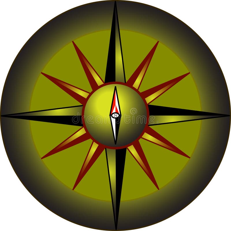 Bussola a colori illustrazione vettoriale. Illustrazione di ...