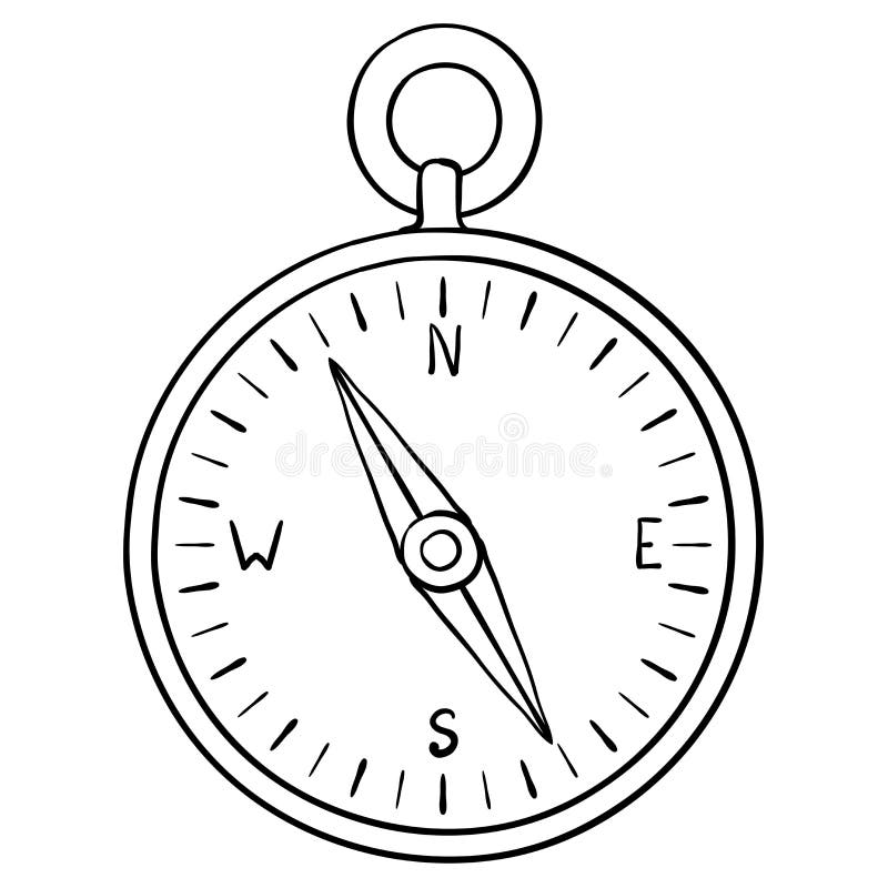 Bussola Calibro Del Metallo Di Orientamento Illustrazione Vettoriale ...