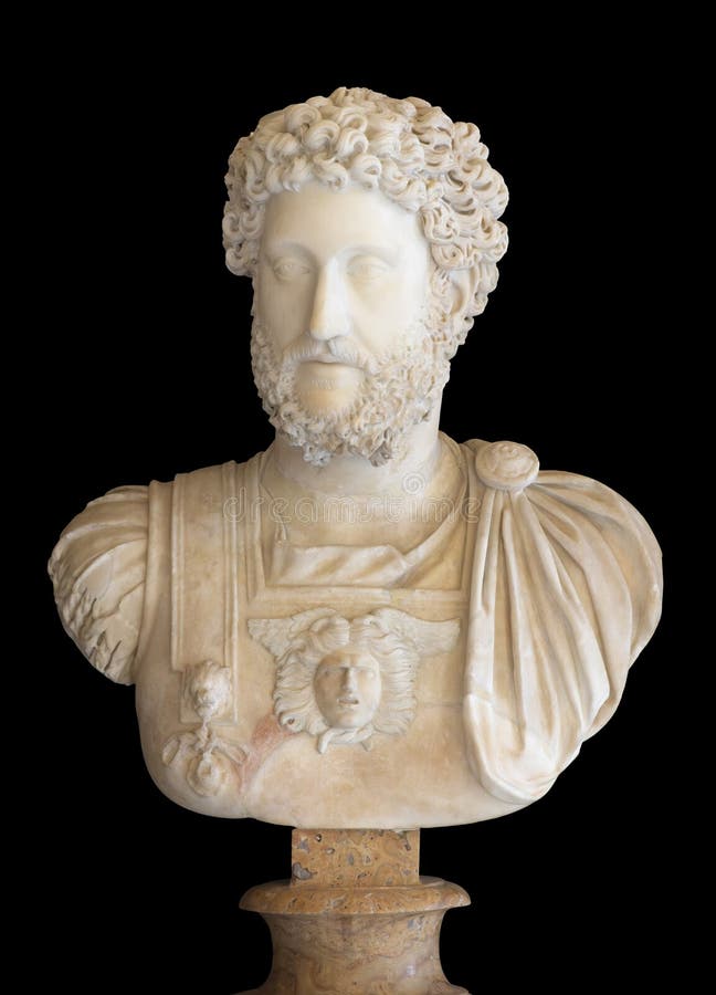 Bust of emperor Commodus stock photo. Image of marble - 316390854