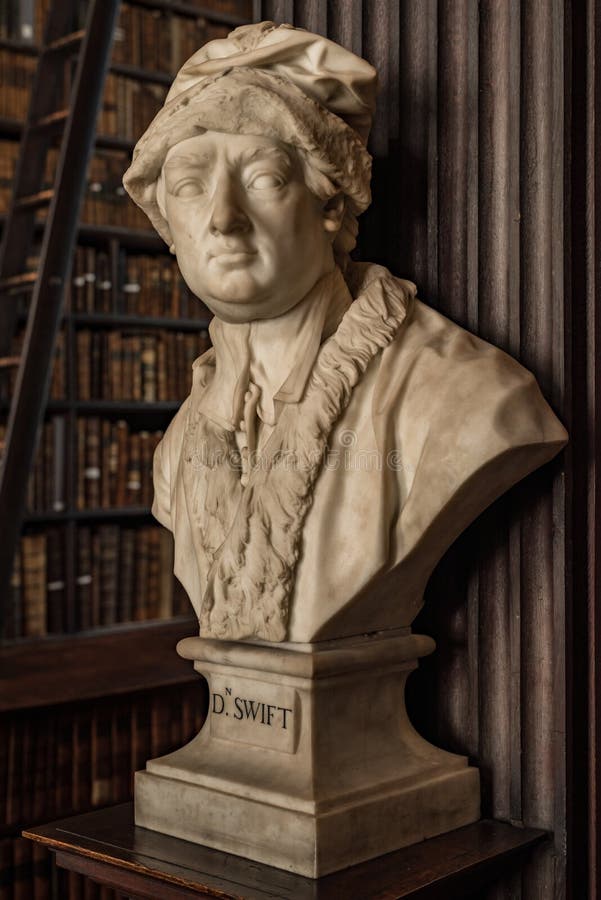Bust of Jonathan Swift in Long Room of Trinity College Old Library in ...