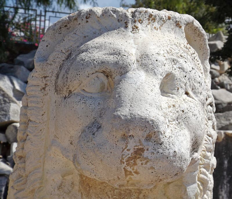 Bust of Lion InTemple of Apollo Didim Stock Photo - Image of vacation ...