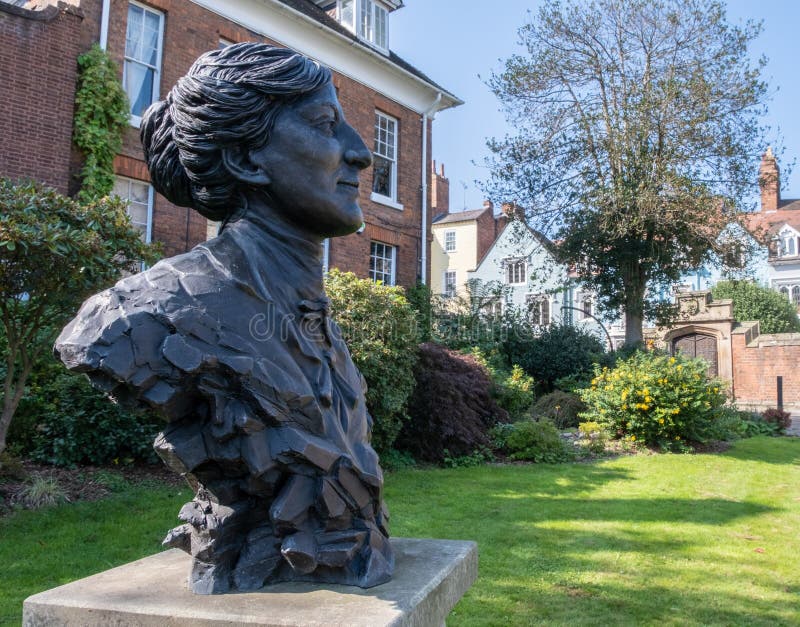 Bust of Mary Webb by the Library Shrewsbury Shropshire September 2020 ...