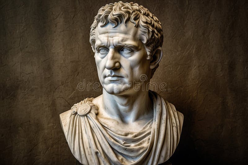 Bust of Roman Emperor Caesar. 02. Stock Illustration - Illustration of ...