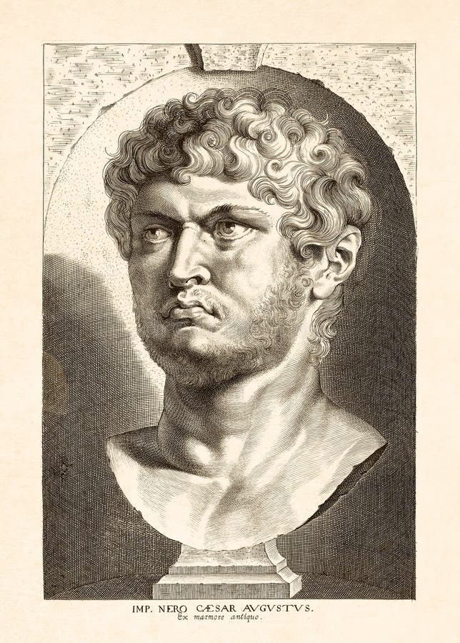 Bust of the Roman Emperor Nero Claudius Caesar Augustus Germanicus Stock Illustration ...