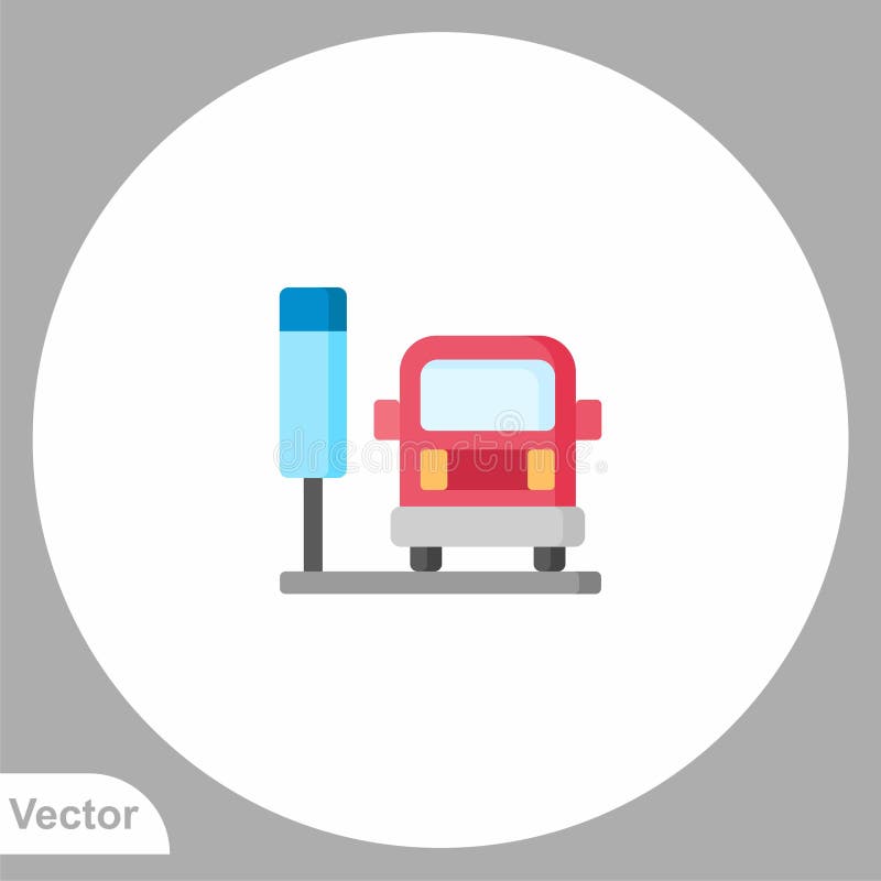 Bust Stop Vector Icon Sign Symbol Stock Vector - Illustration of ...