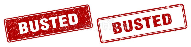 Busted Stamp Set. Busted Square Grunge Sign Stock Vector - Illustration ...