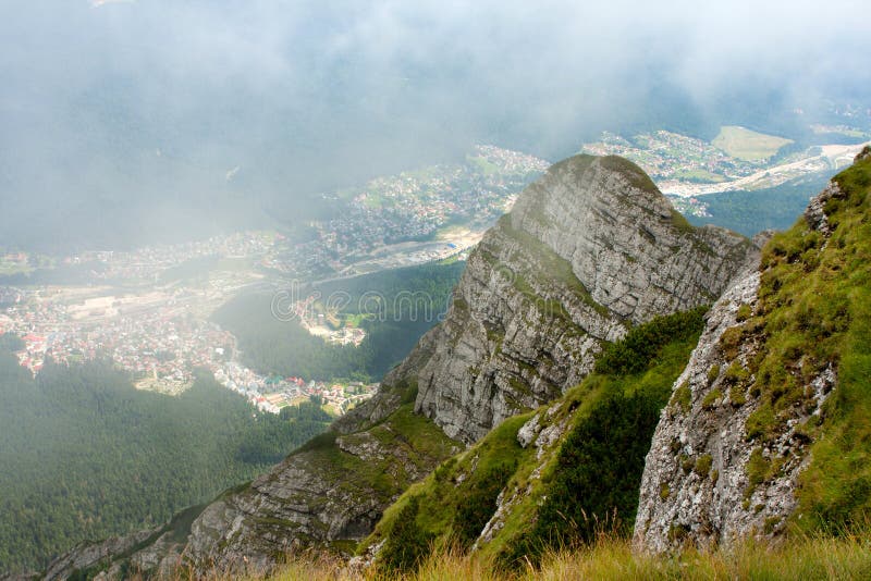 Busteni View from Caraiman Mountain Stock Image - Image of hotels ...