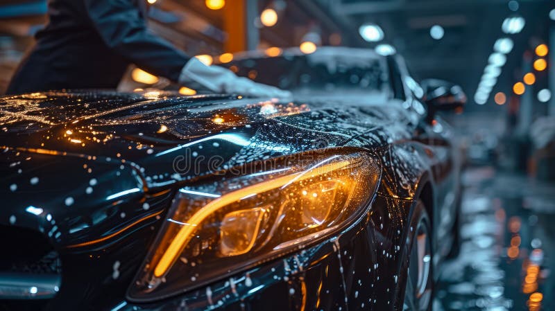 Bustling Car Detailing Station Stock Photo - Image of finish ...