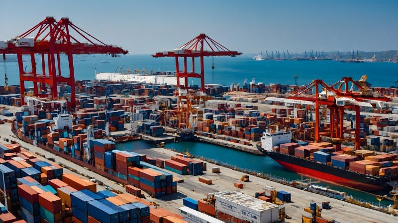 Global Trade Flow Container Ships Dock Stock Photos - Free & Royalty ...