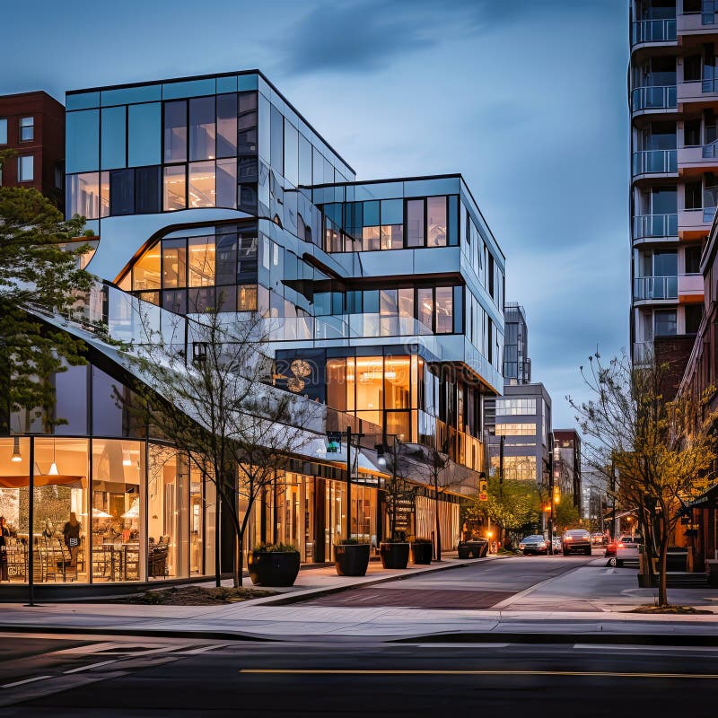 Bustling City Street with Tall Buildings Stock Image - Image of urban ...