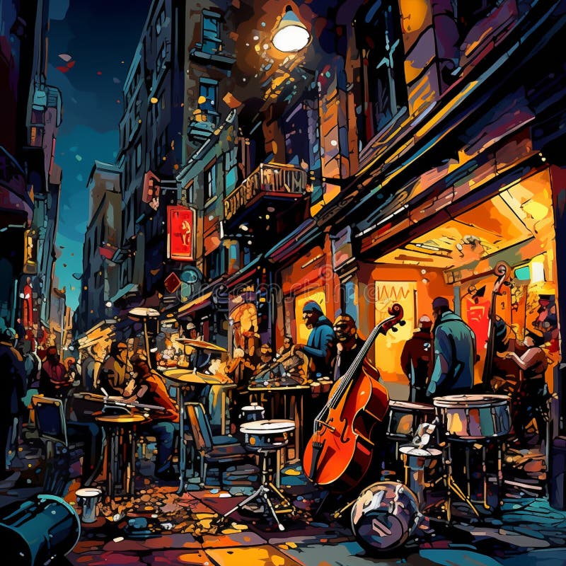 Bustling City Street Transformed into a Mesmerizing Symphony Stock ...