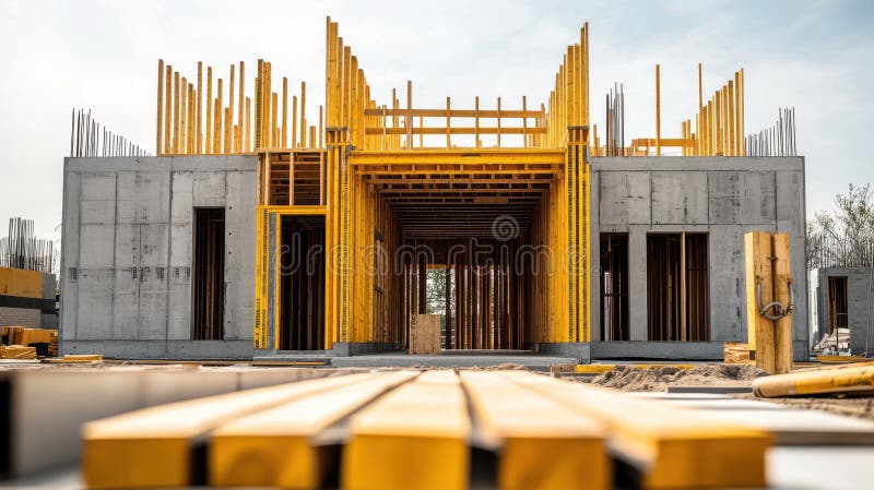 A Bustling Construction Site Alive with Activity, Featuring a Towering ...